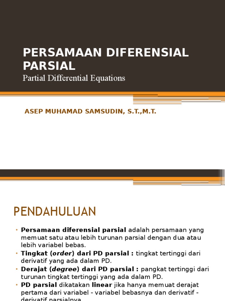 Persamaan Diferensial Parsial | PDF