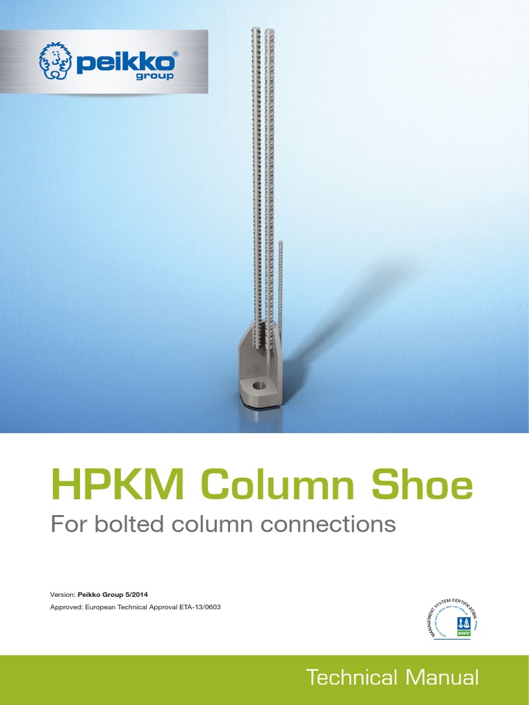 Peikko HPKM Column Shoe Technical Manual | Column | Screw