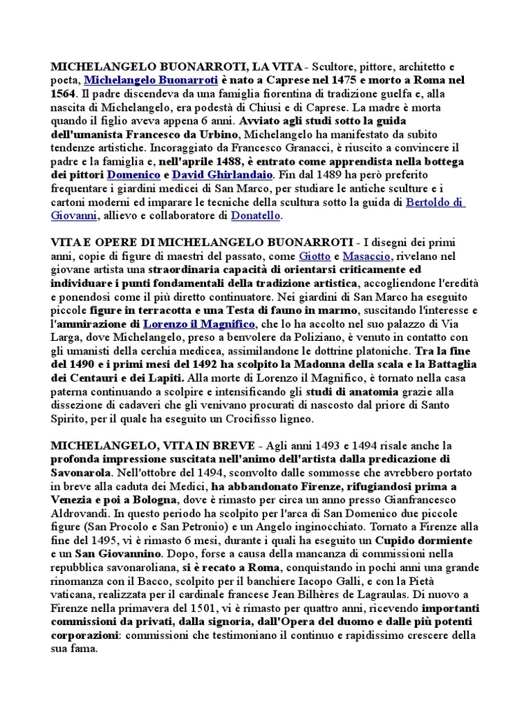 Michelangelo Buonarroti | PDF