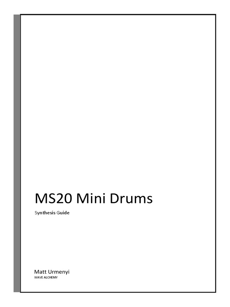 MS20 Mini Drum Synthesis Guide PDF | PDF