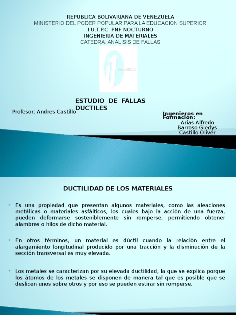 FALLAS DUCTILES | Ductilidad | Mecánica de fractura