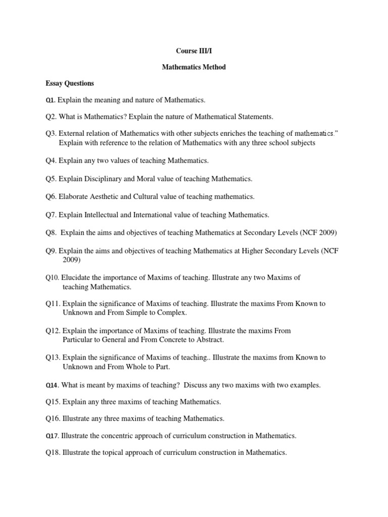 Question Bank Maths Method | PDF | Analysis | Teaching Mathematics