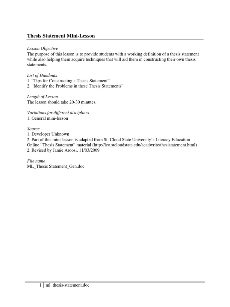 Constructing Effective Thesis Statements | PDF | Thesis | Essays