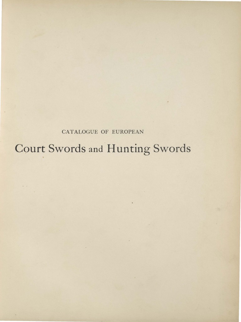 Catalogue of European Court Swords and Hunting Swords PDF | PDF | Sword ...