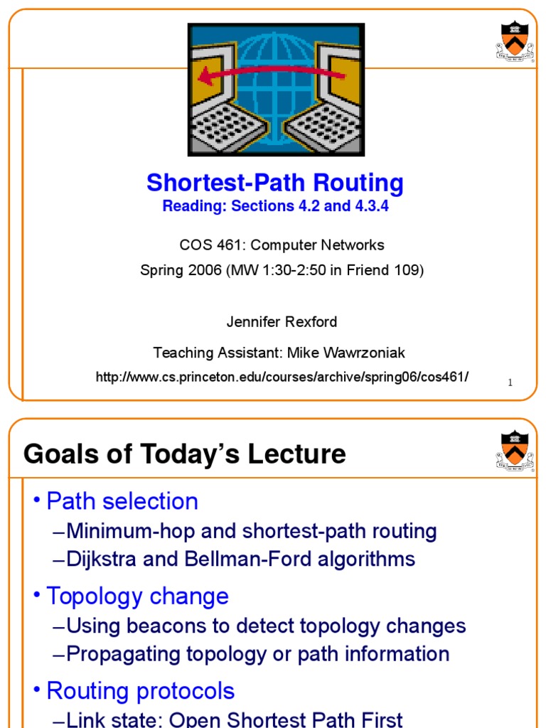 Shortest-Path Routing: Reading: Sections 4.2 and 4.3.4 | PDF | Routing ...