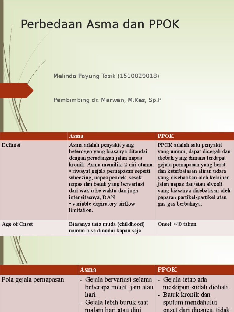 Perbedaan Asma Dan PPOK 2 | PDF