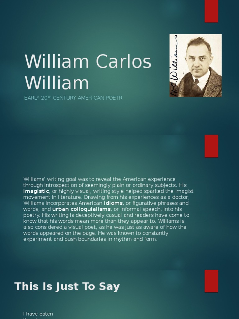 William Carlos William | PDF | American Poetry | Poetry