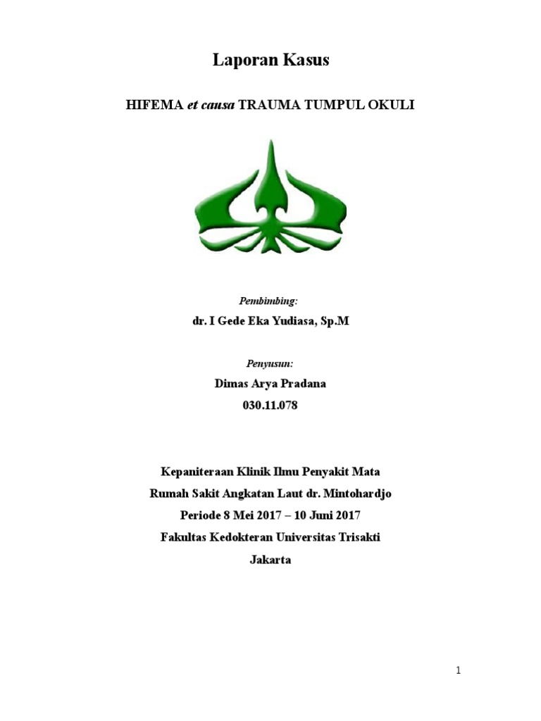 Laporan Kasus Trauma Tumpul Okuli | PDF