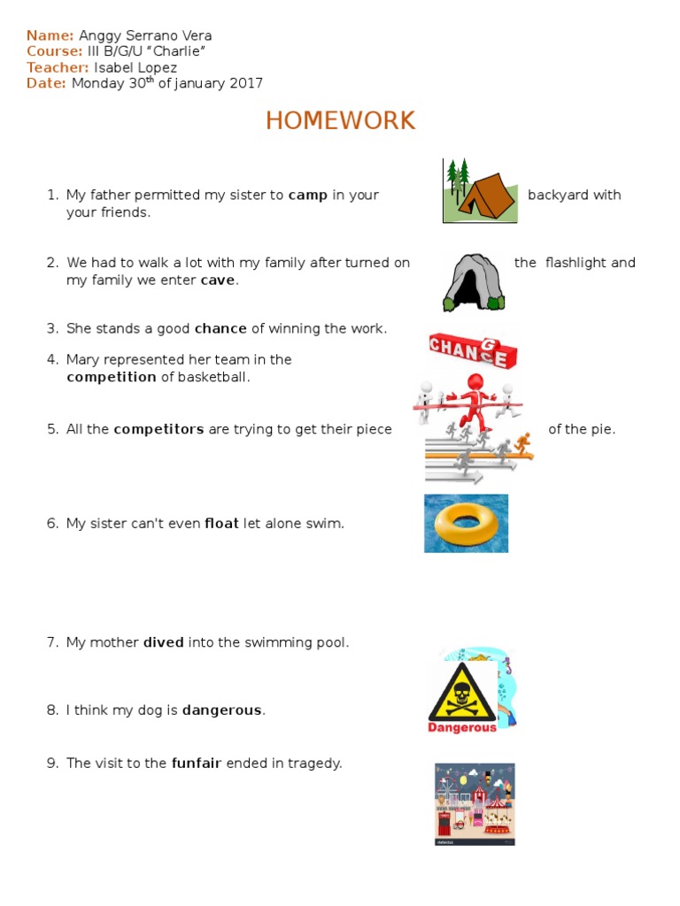 Homework: Name: Course: Teacher: Date | PDF | Cognition