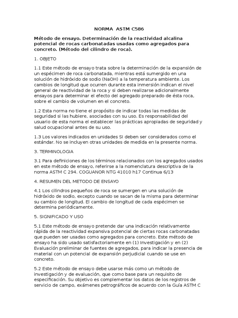 Norma Astm c586 y c227 | PDF | Cemento | Sustancias químicas
