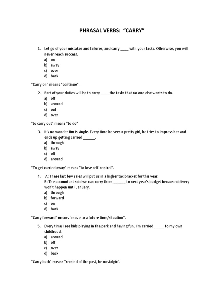 Phrasal Verbs - Carry | PDF