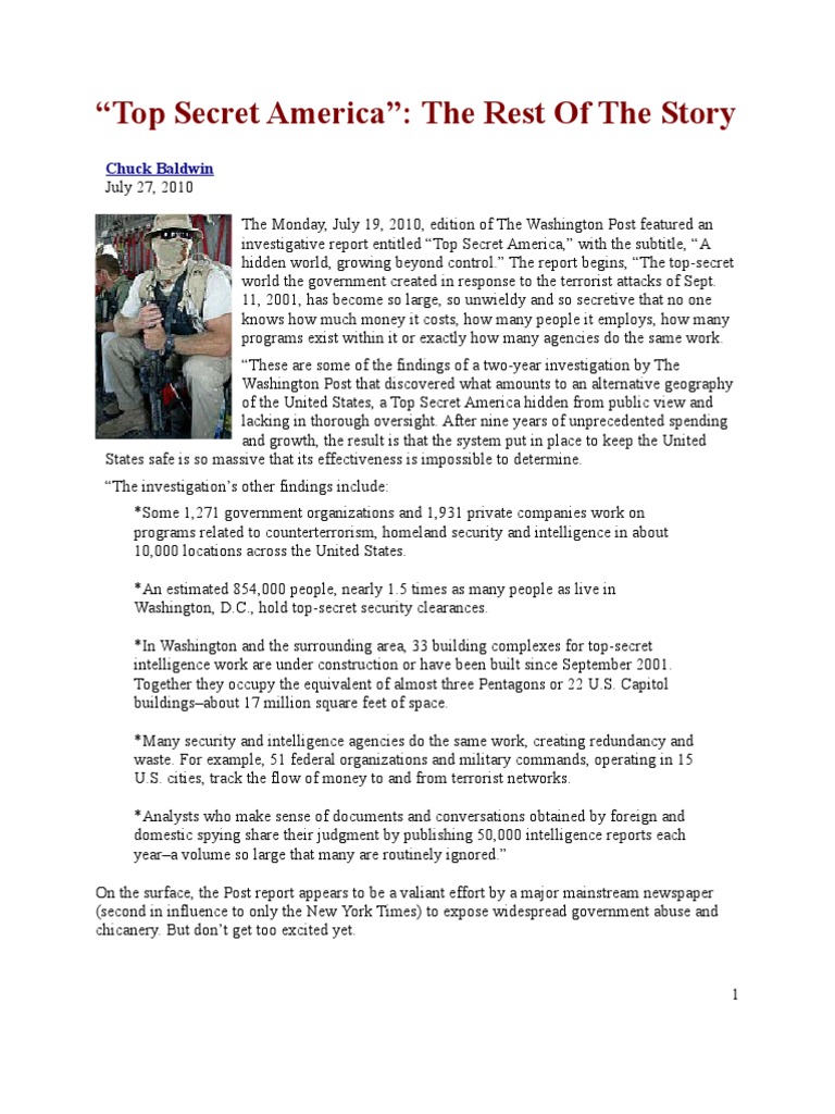 Top Secret America | PDF | Classified Information | National Security ...