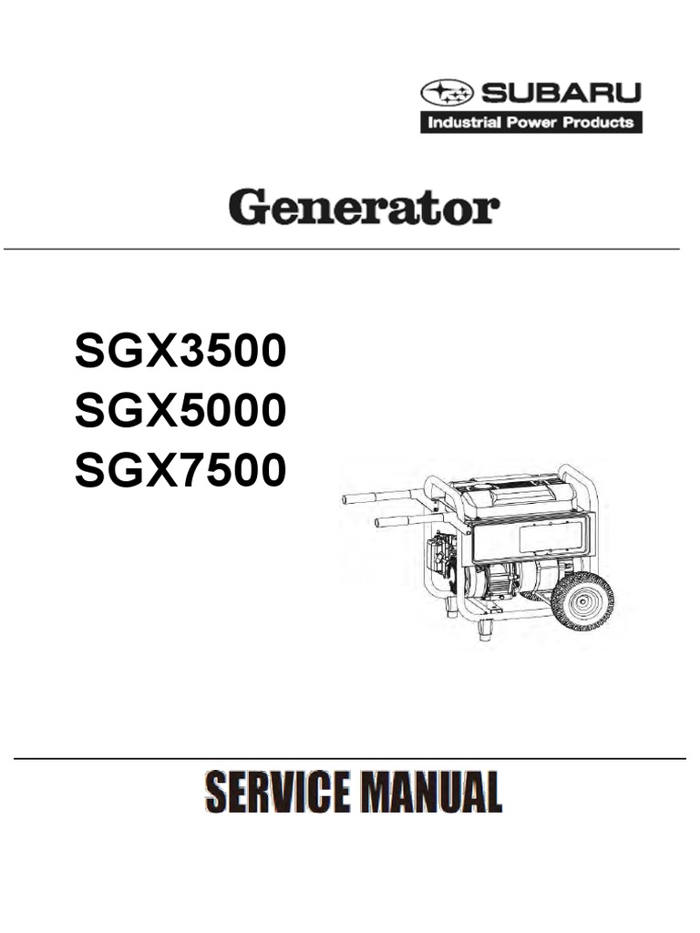 Subaru Generators Commercial Sgx3500 Sgx5000 Sgx7500e Service | PDF ...