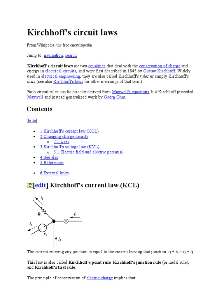 Kirchhoffs Law | PDF | Electromagnetic Induction | Electric Field