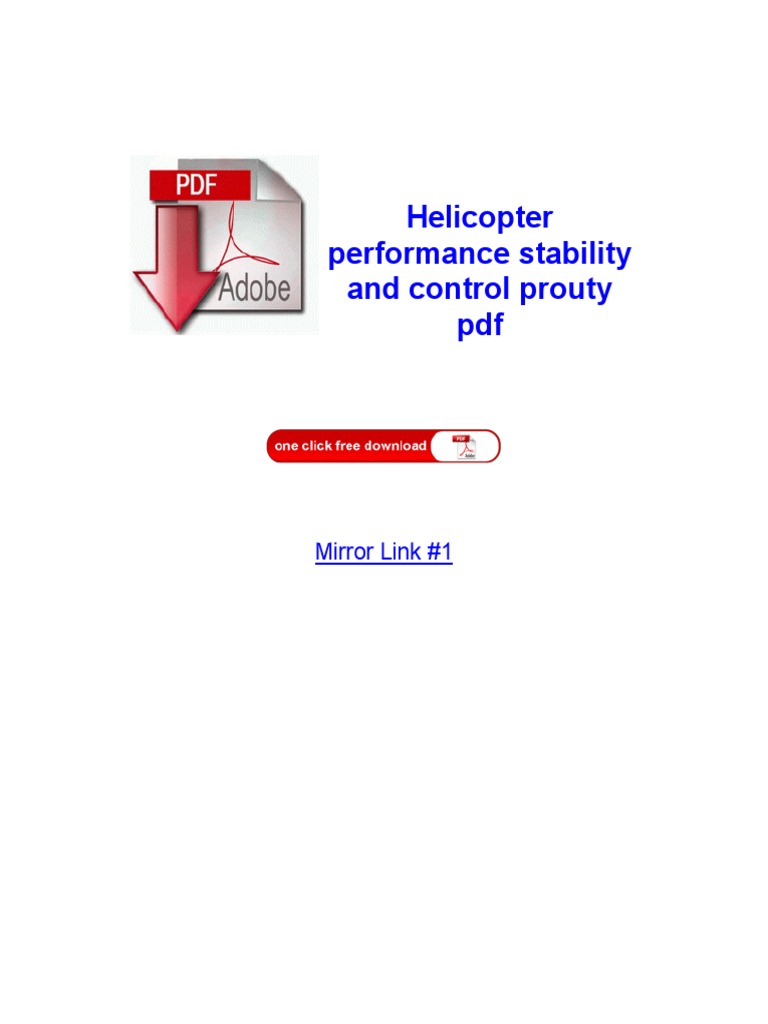 Helicopter Performance Stability and Control Prouty PDF | PDF ...