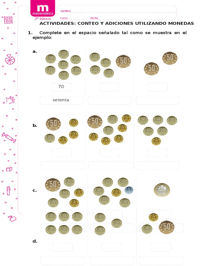 Actividades de Conteo con Monedas | PDF