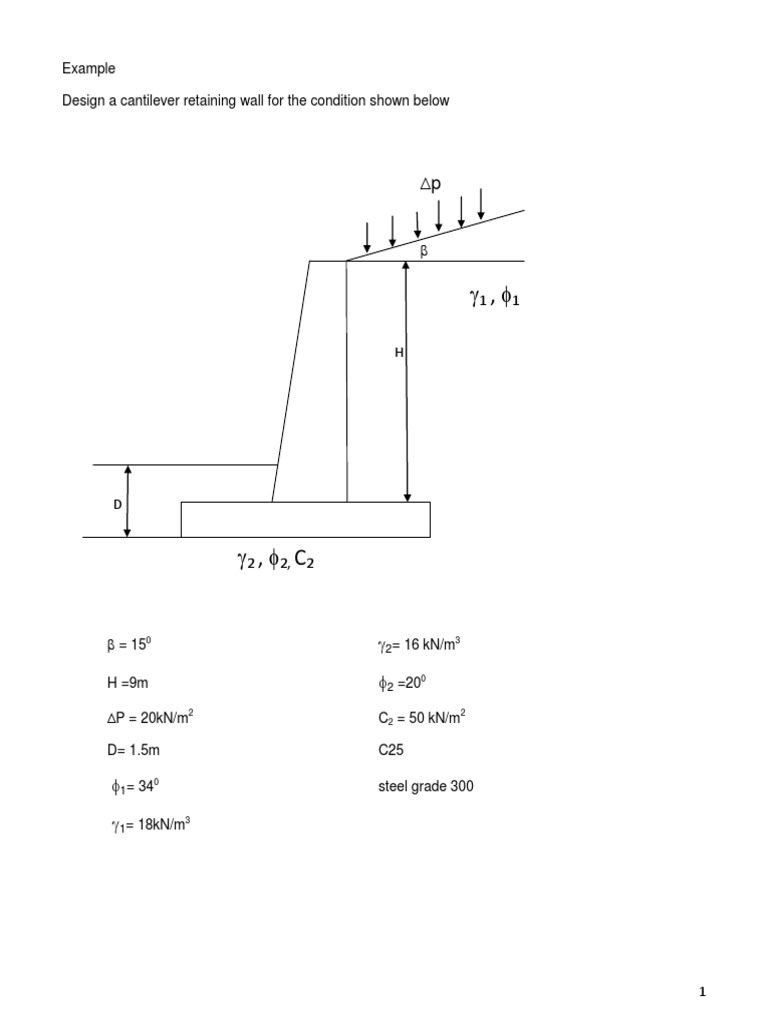 Example of Retaining Wall | Download Free PDF | Solid Mechanics | Structural Engineering