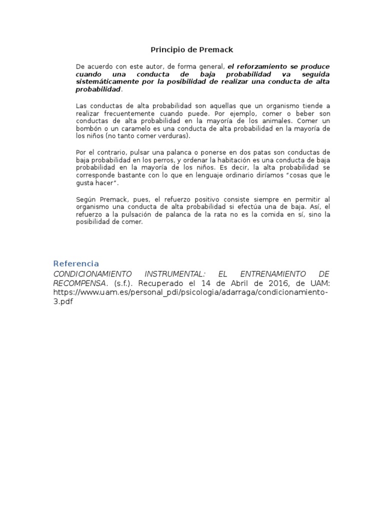 Principio de Premack | PDF