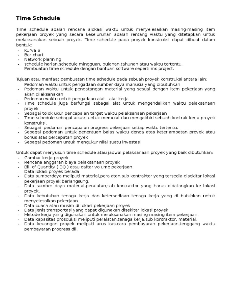 Pengertian dan Fungsi Time Schedule | PDF | Komputer