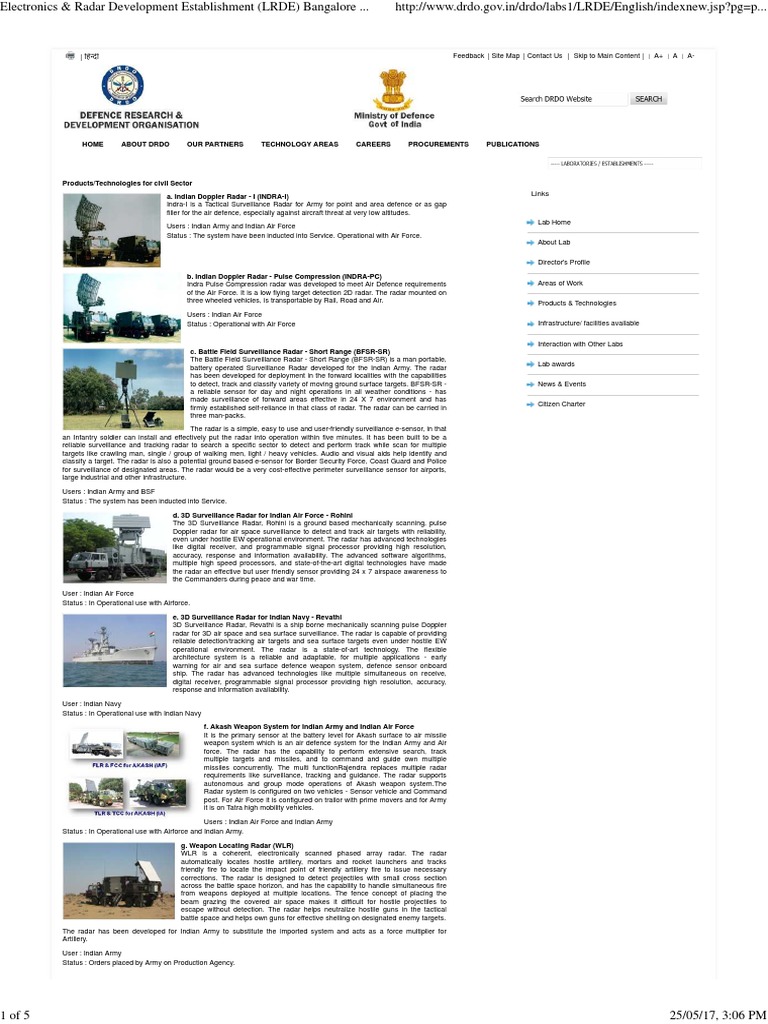 LRDE.pdf | Radar | Military Technology