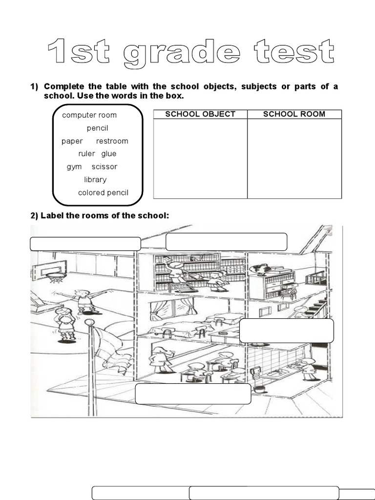 1st Grade Students Test 1 | PDF