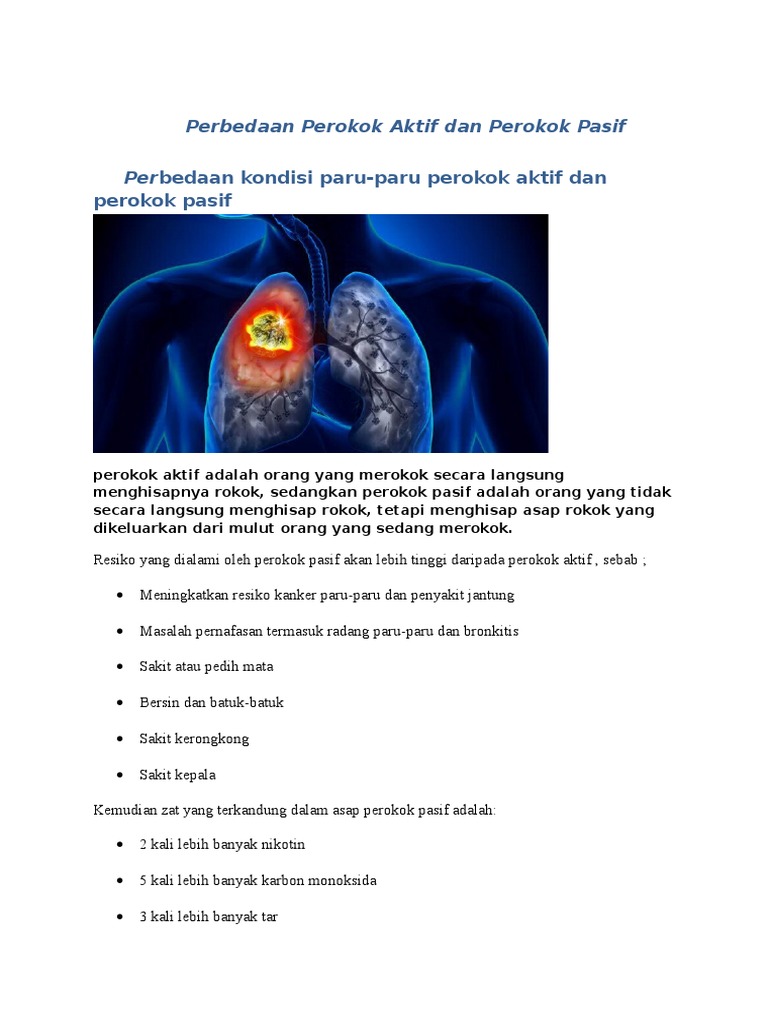 Perbedaan Perokok Aktif dan Pasif | PDF | Gaya Hidup
