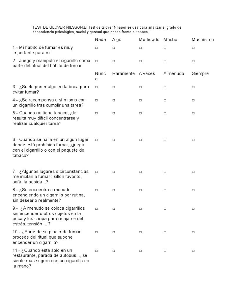 Test de Glover Nilsson
