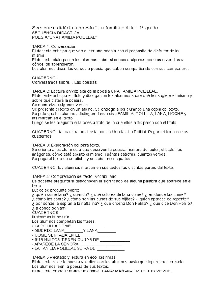 Secuencia Didáctica Poesía | PDF | Cuaderno | Poesía