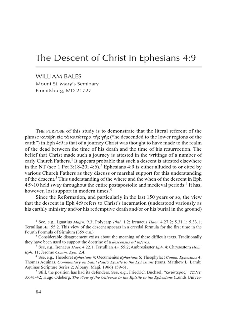 Christ Descent To Sheol | PDF | Epistle To The Ephesians | Church Fathers