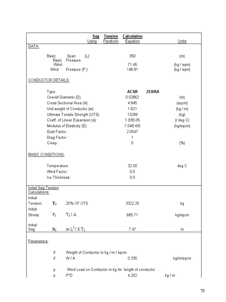 Sag Calculation Zebra | PDF | Teaching Methods & Materials | Science ...