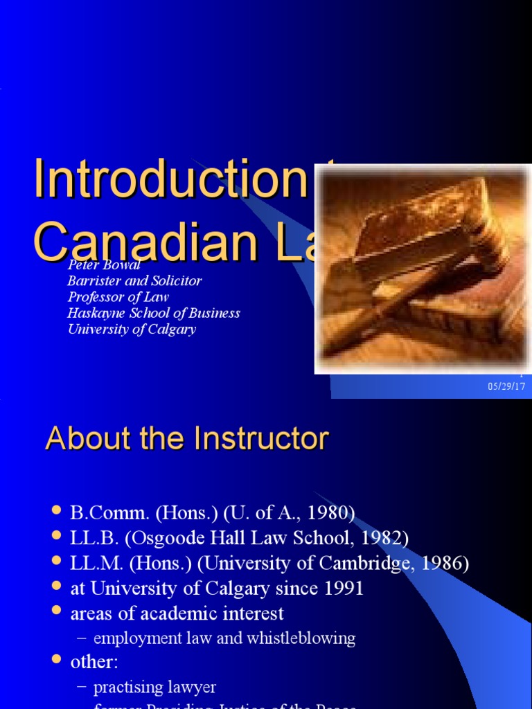 Introduction To Canadian Law - 1 | PDF | Precedent | Judiciaries