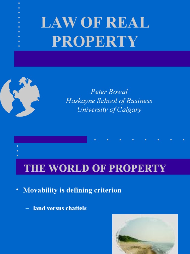 Real Property Law Overview by Peter Bowal | PDF | Mortgage Loan ...