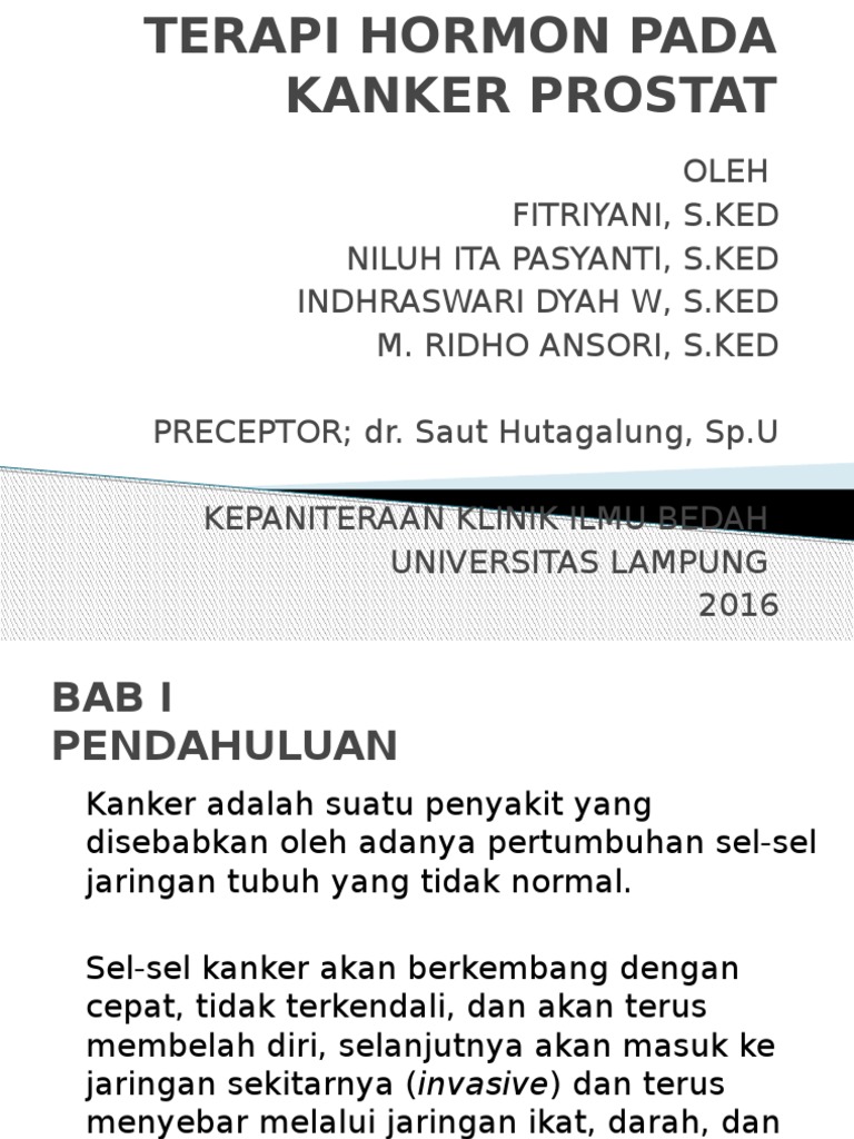 Terapi Hormonal untuk Kanker Prostat | PDF