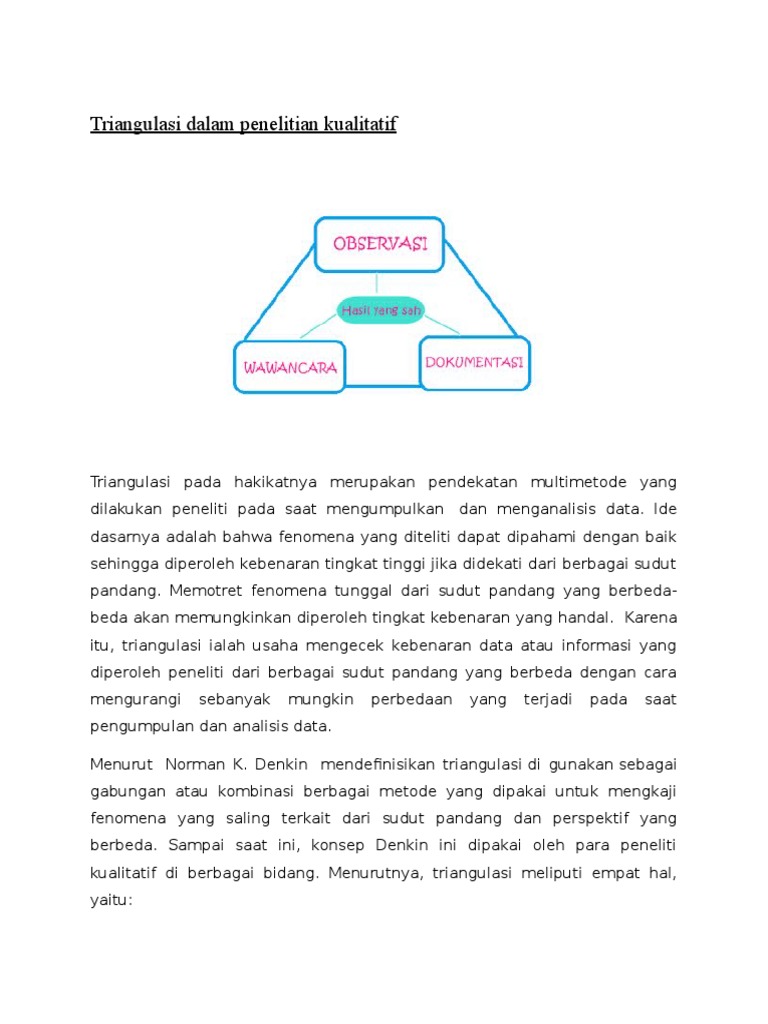 Triangulasi Dalam Penelitian Kualitatif | PDF