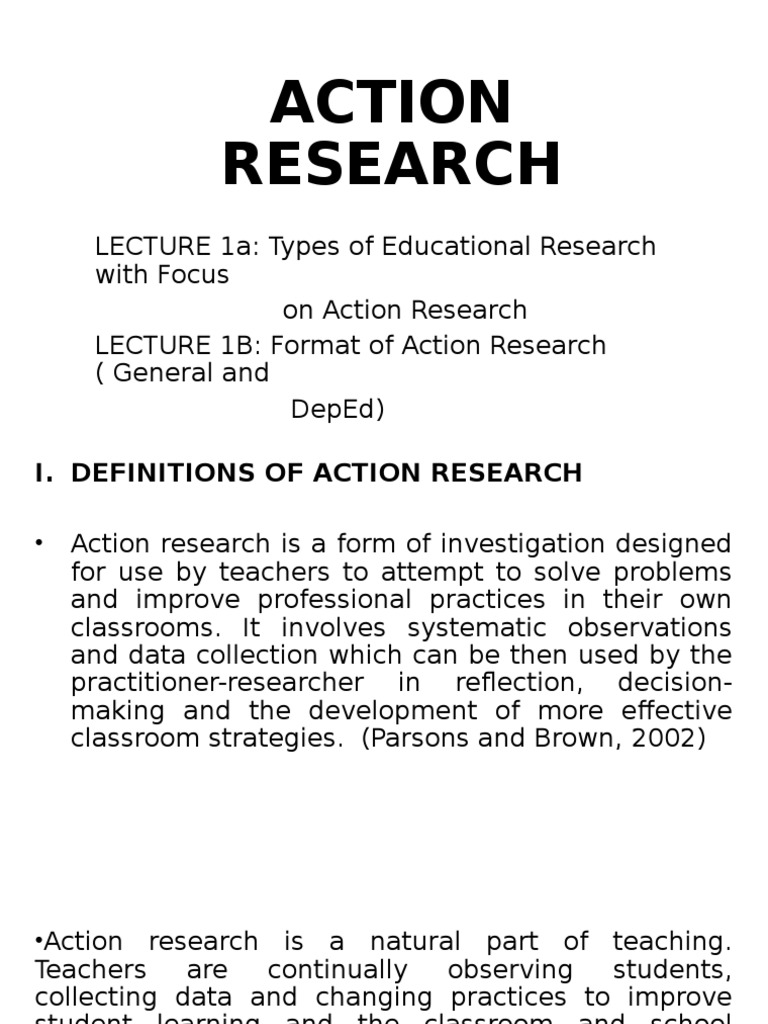 Action Research | PDF | Reading Comprehension | Action Research