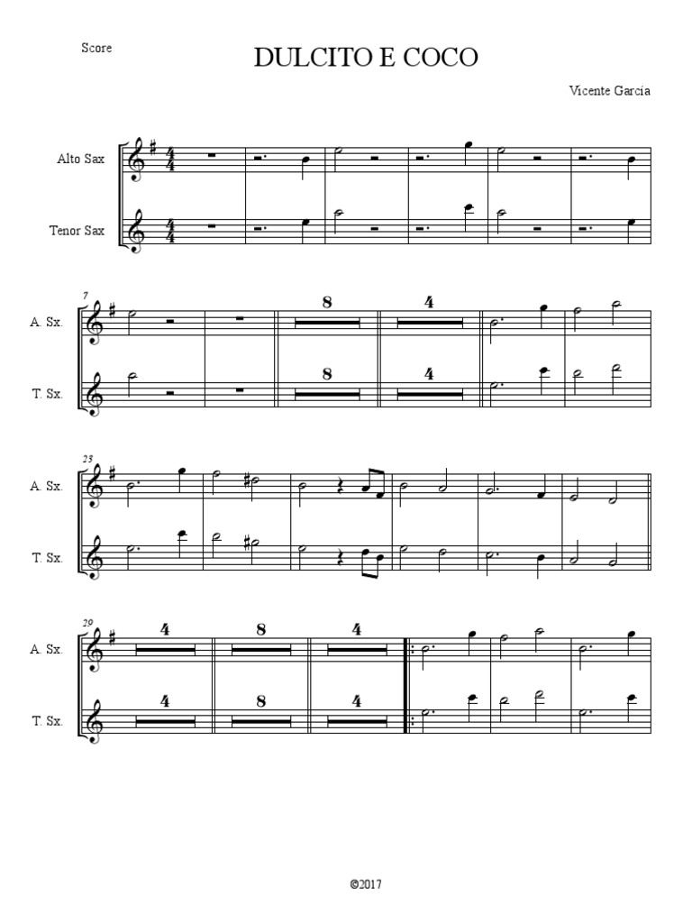 Dulcito e Coco | PDF | Saxofón | Instrumentos de viento de madera