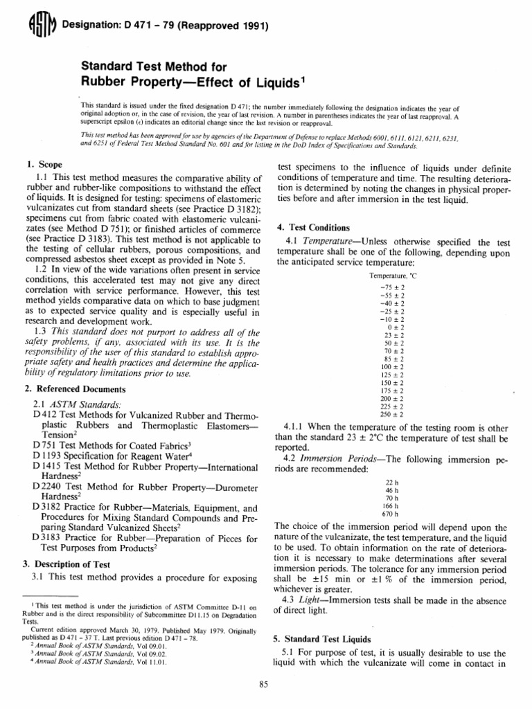 Astm D-471-79 PDF | PDF