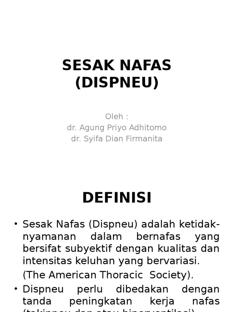 Sesak Nafas (Dispneu) | PDF