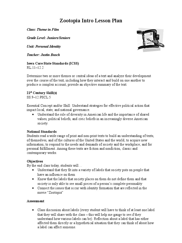 Lesson Plan 2 - Zootopia | PDF | Lesson Plan | Communication