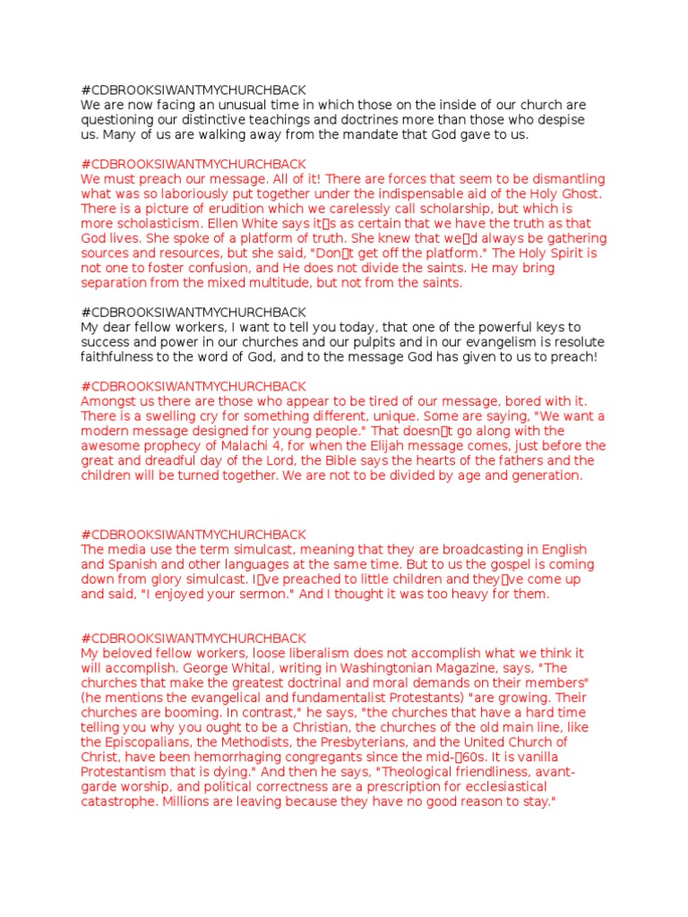 CD Brooks I Want My Church Back Uu | PDF | Baptism | Religious ...