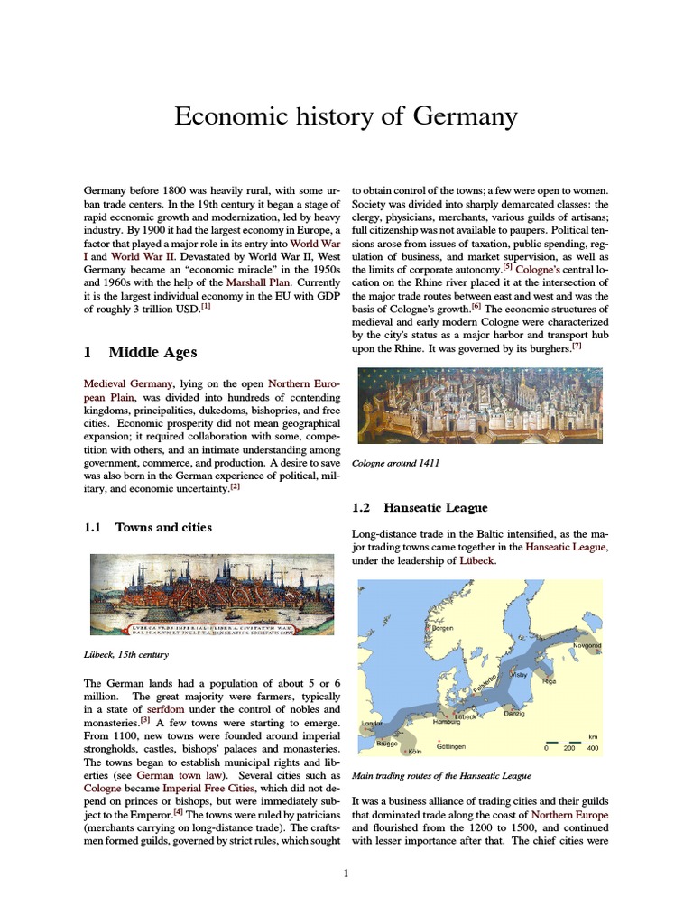 Overview of Germany's Economic History | PDF | Peasant | Germany