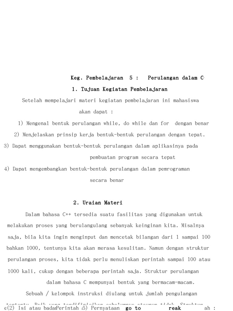 Bab II Keg Pemb 5 - Perulang | PDF