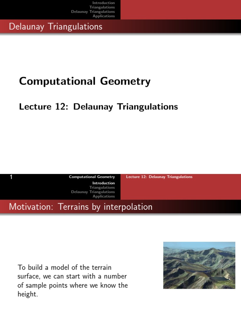 Computational Geometry: Delaunay Triangulations | PDF | Combinatorics | Algorithms