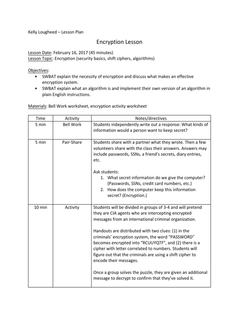 Encryption Lesson | PDF | Cipher | Cryptography