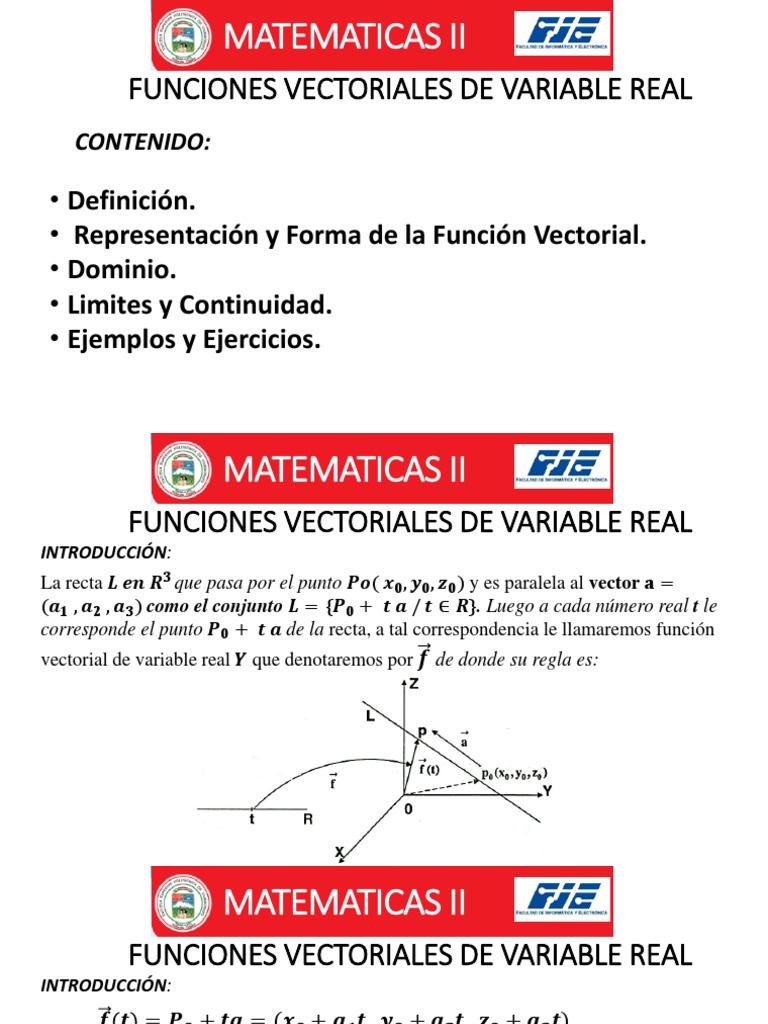 Clase 6-Funciones Vectoriales de Variable Real | Vector euclidiano | Función (Matemáticas)