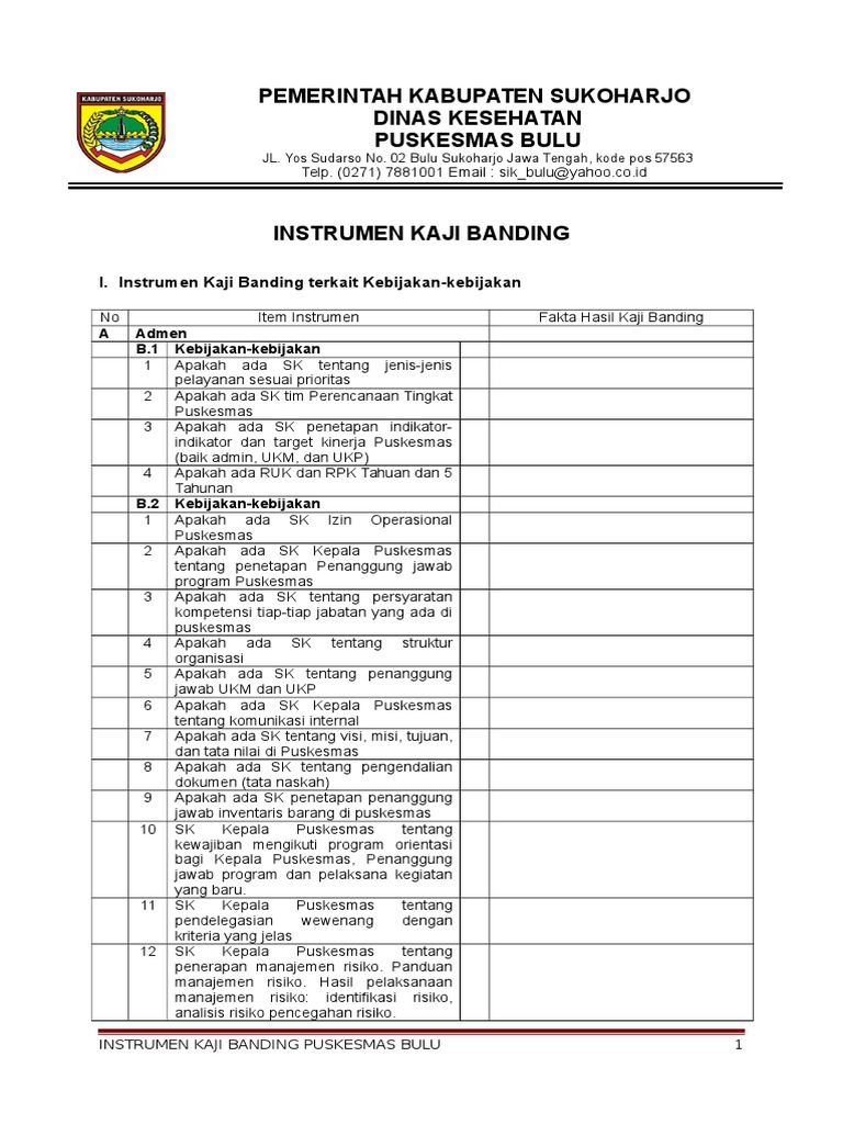 Instrumen Kaji Banding | PDF