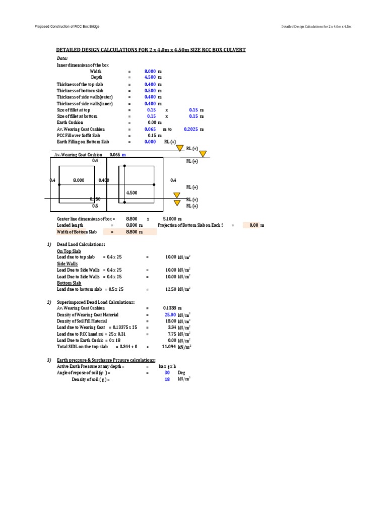 Design of RCC Box 2 X 4.0 M X 4.5m | PDF | Mechanical Engineering ...