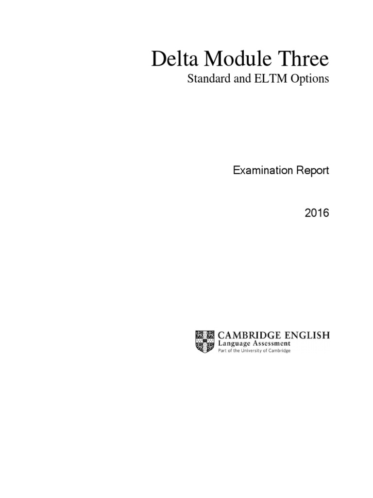 2016 Delta Module 3 Chief Examiners Report | PDF | Educational ...
