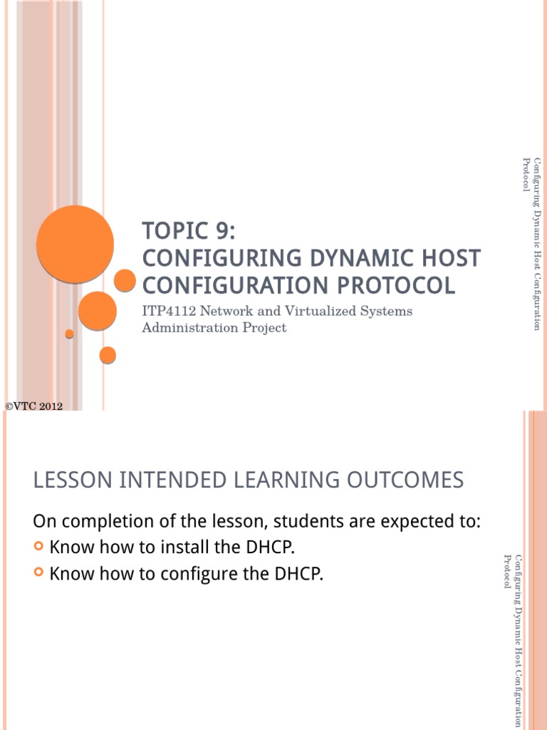 Lect 09 - Configuring Dynamic Host Configuration Protocol | PDF | Ip Address | Internet Protocols