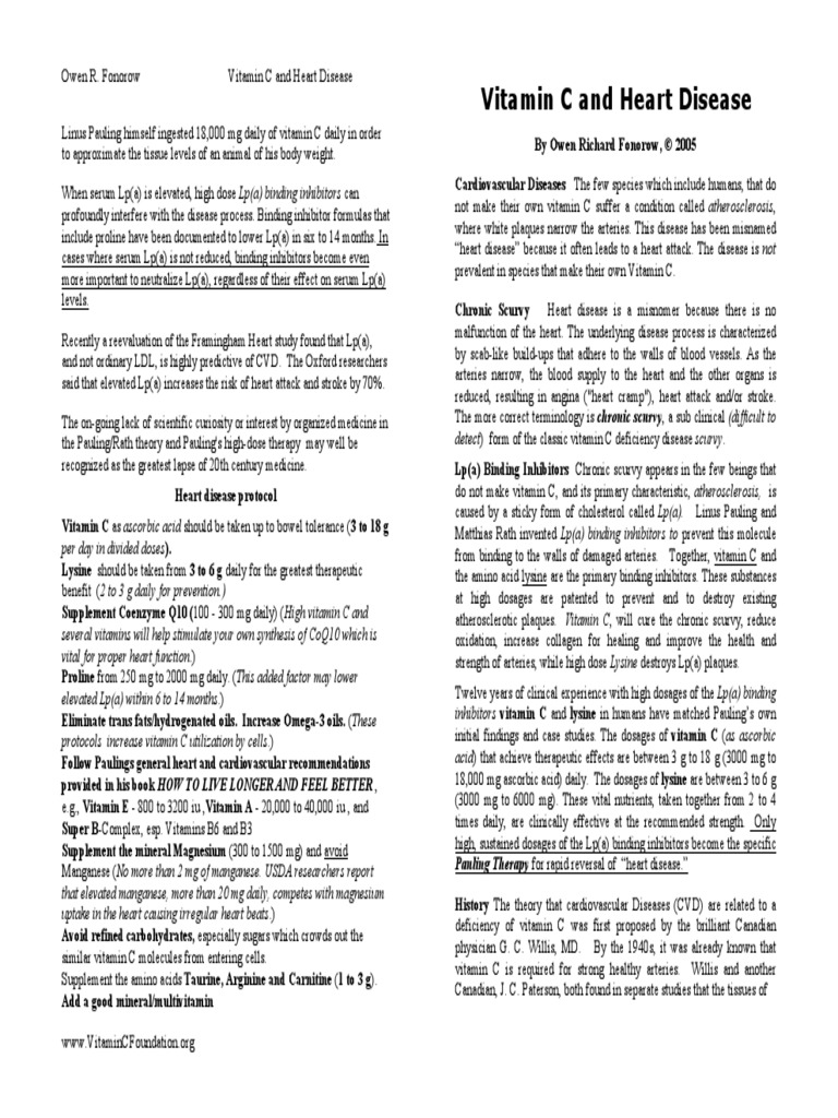 Vitamin C Pamphlet PDF | PDF | Vitamin C | Atherosclerosis